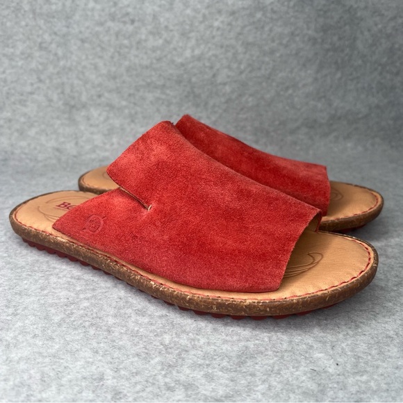Born | Shoes | Born Mesilla Suede Leather Slip On Slide Sandals Red ...